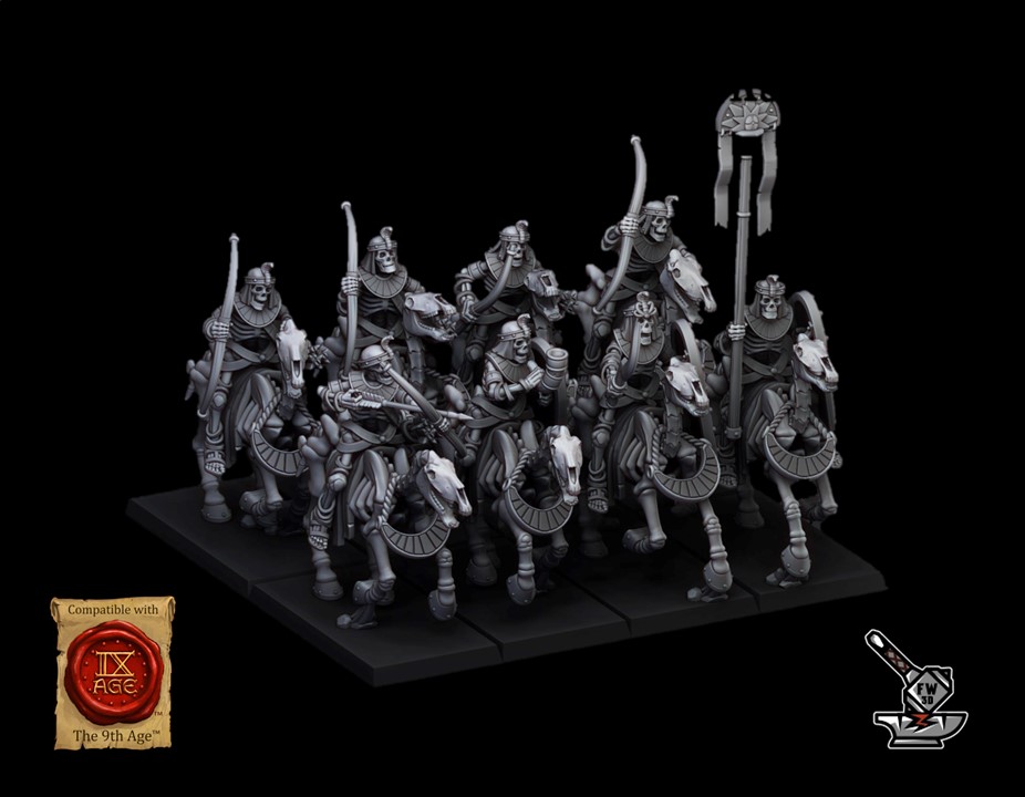 10 Archers Cavaliers Squelettes Des N cropoles Avec Boucliers Et EMC